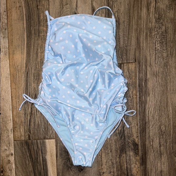 wild fable | Swim | Wild Fable Blue Polka Dot Swimsuit | Poshmark